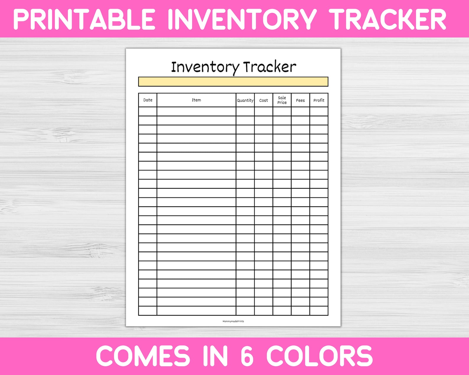 Inventory Tracker Printable. Inventory Template. Inventory - Etsy