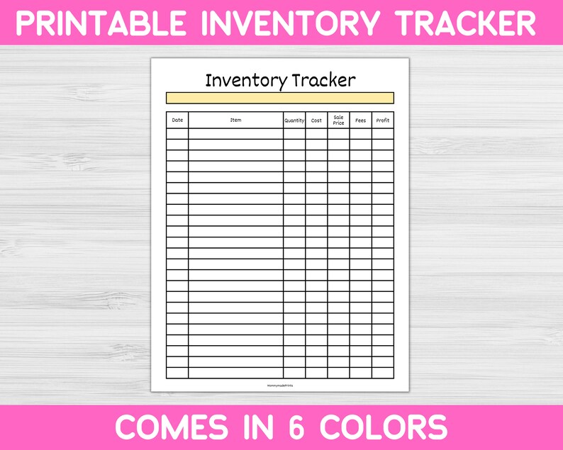 Inventory Tracker Printable. Inventory Template. Inventory - Etsy