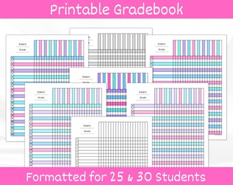 Editable Teacher Gradebook Printable. Teacher Planner. Grade Tracker ...