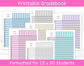 Editable Teacher Gradebook Printable. Teacher Planner. Grade Tracker ...