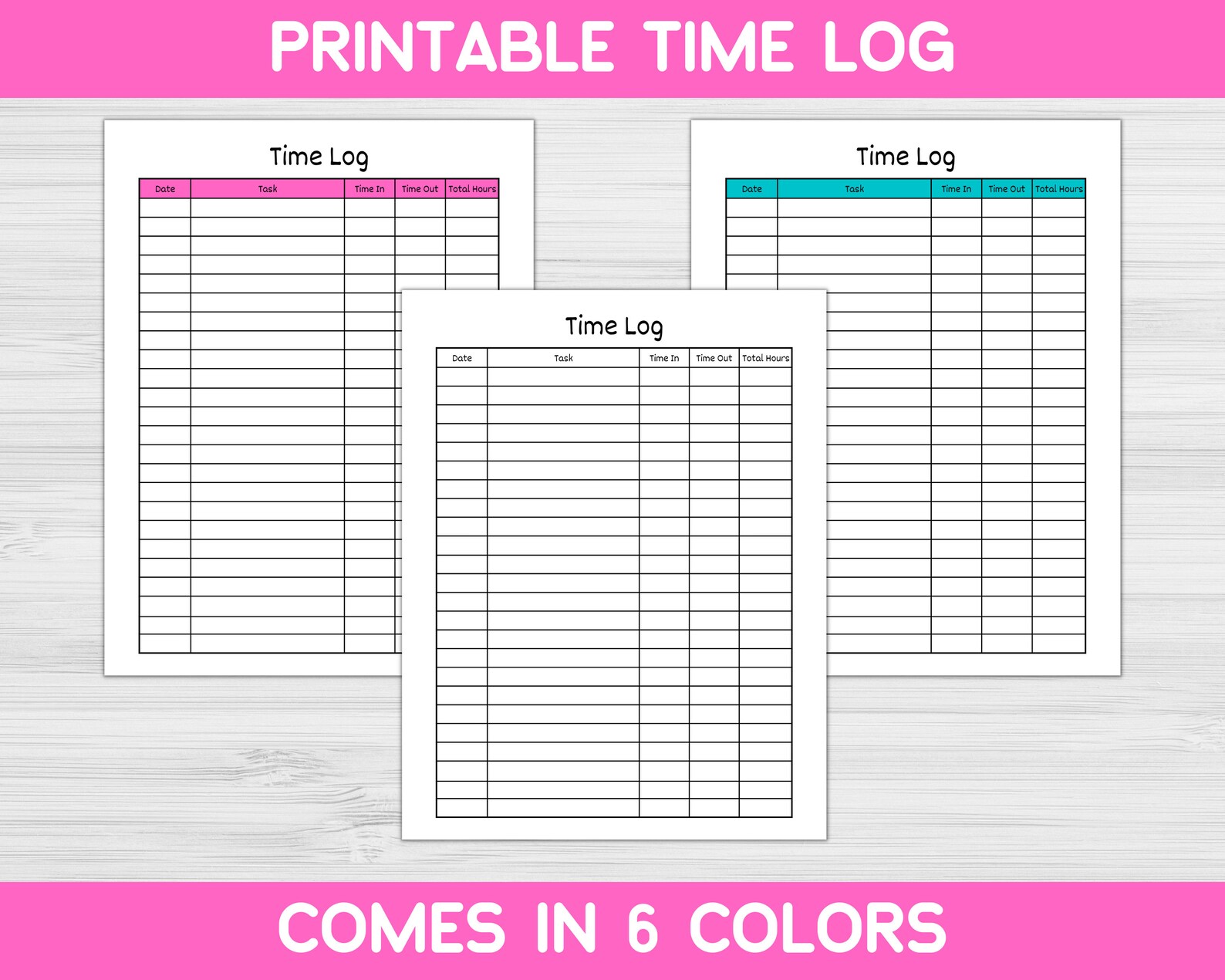 Time Log Printable. Work Log. Task Log. Working Hours Tracker. - Etsy