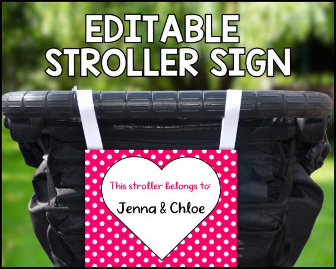 Editable Stroller Heart Sign Family Name Digital Download: Personalized ...