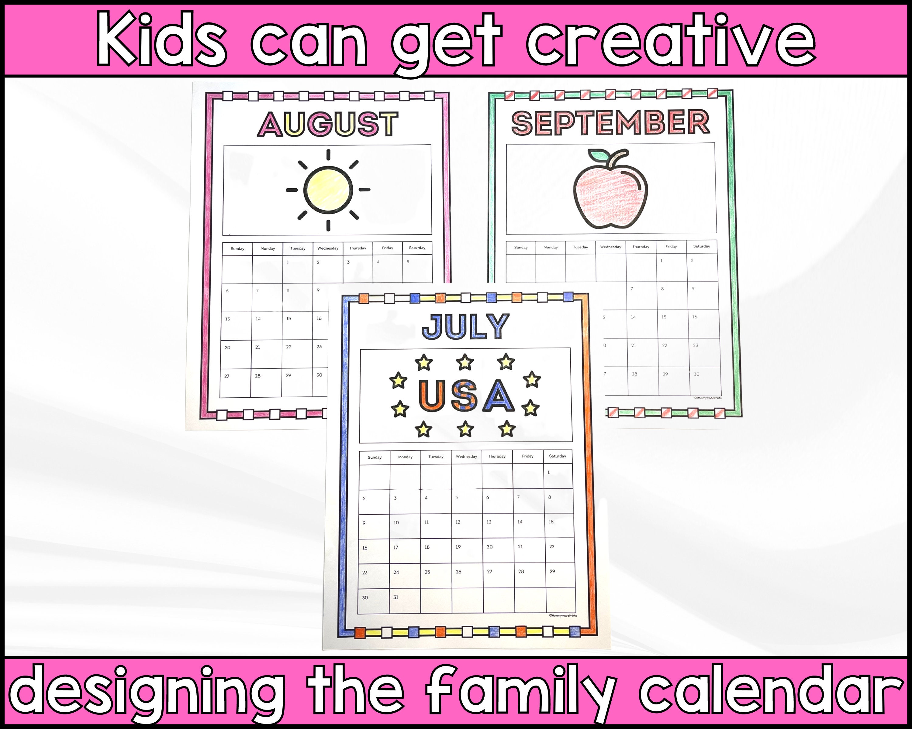 2024 Coloring Calendar Printable. Kids Calendar. Holiday Parent Gift ...