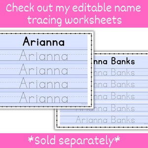 Editable Name Tracing Booklet. Custom Name Tracing Worksheets ...