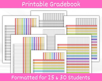 Editable Teacher Gradebook Printable. Teacher Planner. Grade Tracker ...