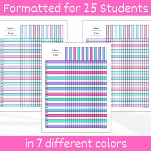 Teacher Gradebook Pastel Printable. Teacher Planner. Grade Tracker ...