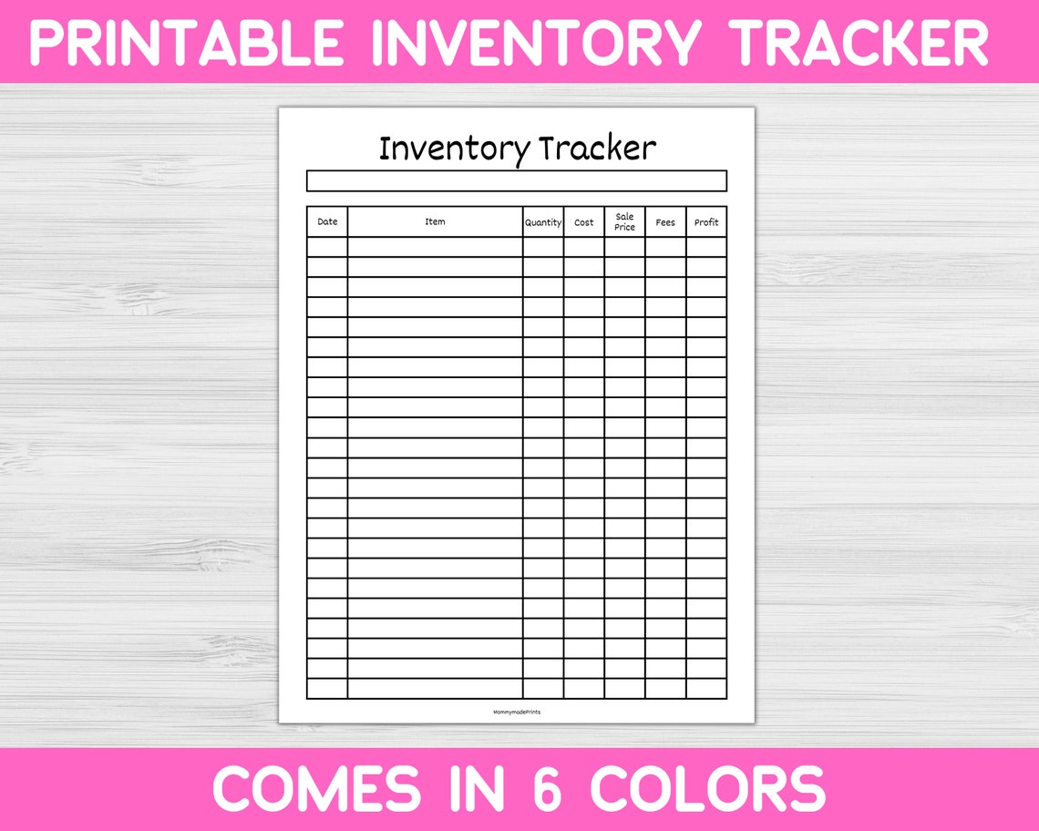 Inventory Tracker Printable. Inventory Template. Inventory - Etsy