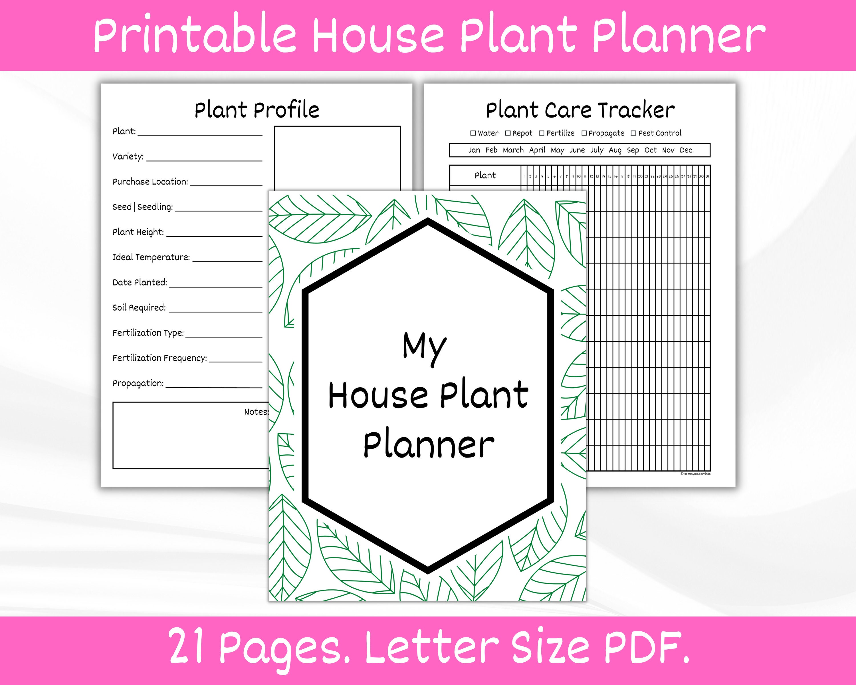 House Plant Planner Printable. Wellness Journal. Self Care - Etsy