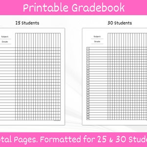 Teacher Gradebook Printable. Teacher Planner. Grade Tracker. - Etsy