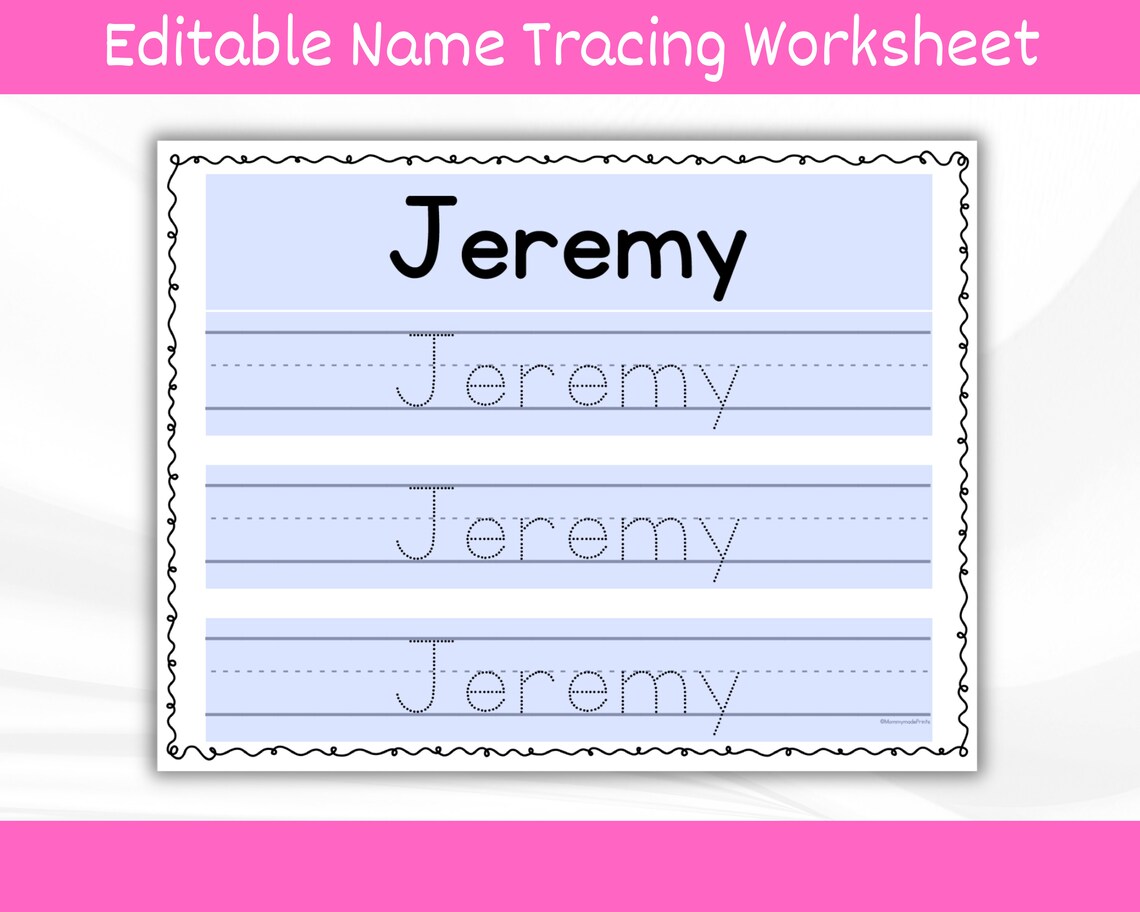 Editable Custom Name Tracing Worksheet. Handwriting Practice. I Can ...