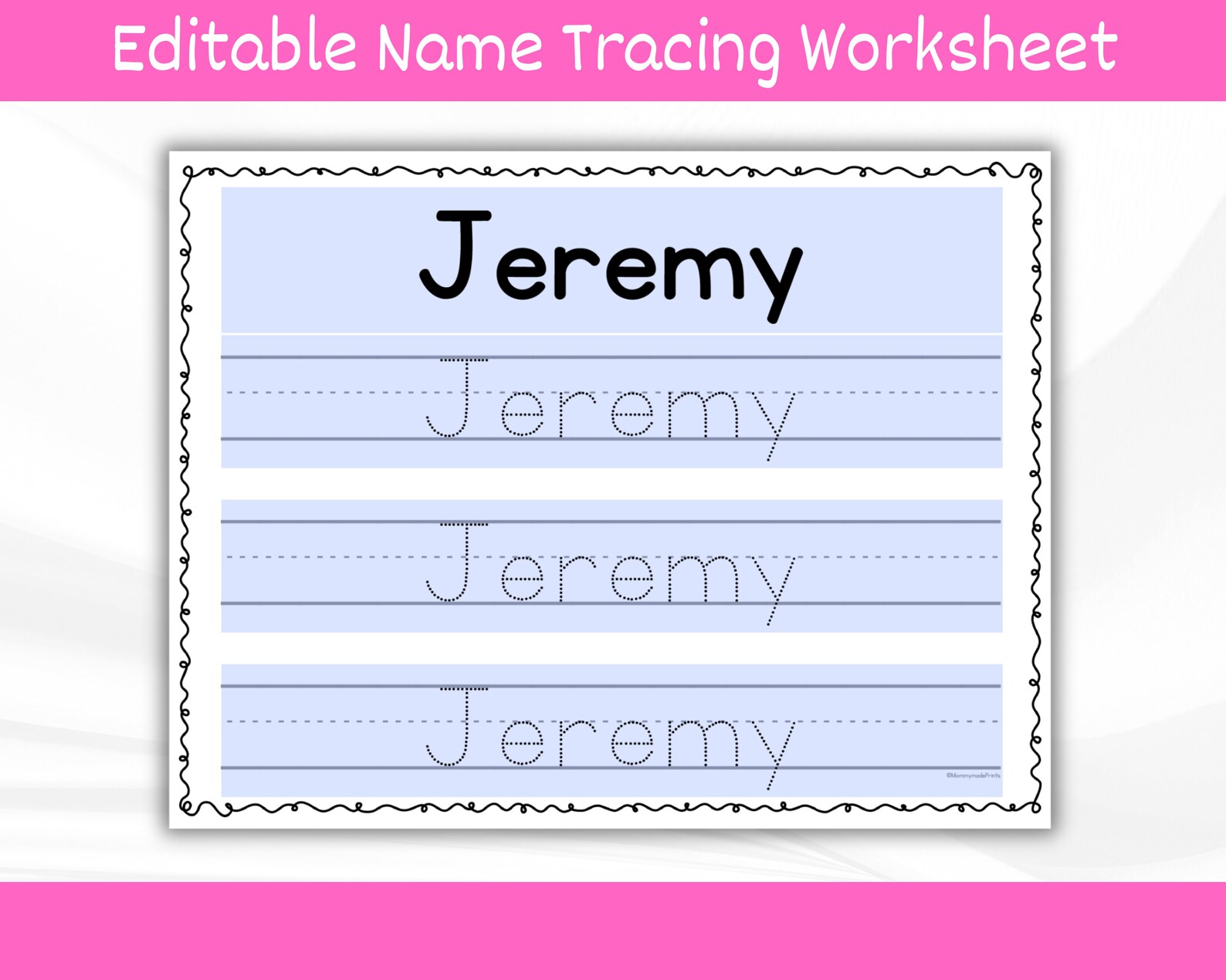 Editable Custom Name Tracing Worksheet. Handwriting Practice. I Can ...