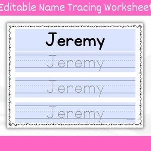 Editable Custom Name Tracing Worksheet. Handwriting Practice. I Can ...
