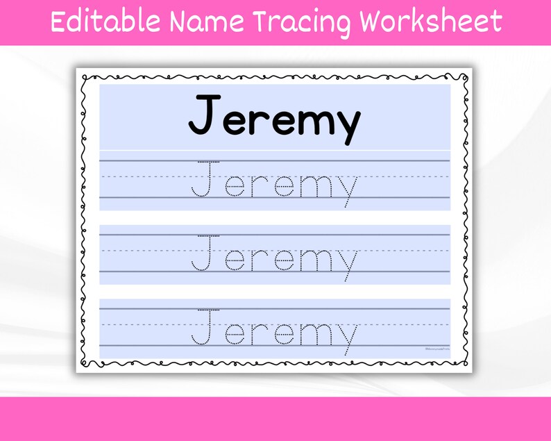 Editable Custom Name Tracing Worksheet. Handwriting Practice. I Can ...