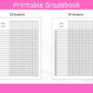Teacher Gradebook Printable. Teacher Planner. Grade Tracker. Student ...