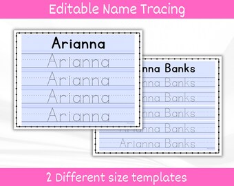 Editable Custom Name Tracing Worksheet. Handwriting Practice. I Can ...