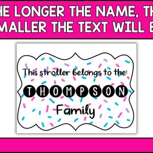 Editable Stroller Sign Family Name Digital Download: Personalized ...