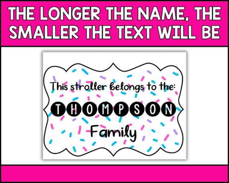 Editable Stroller Sign Family Name Digital Download: Personalized ...