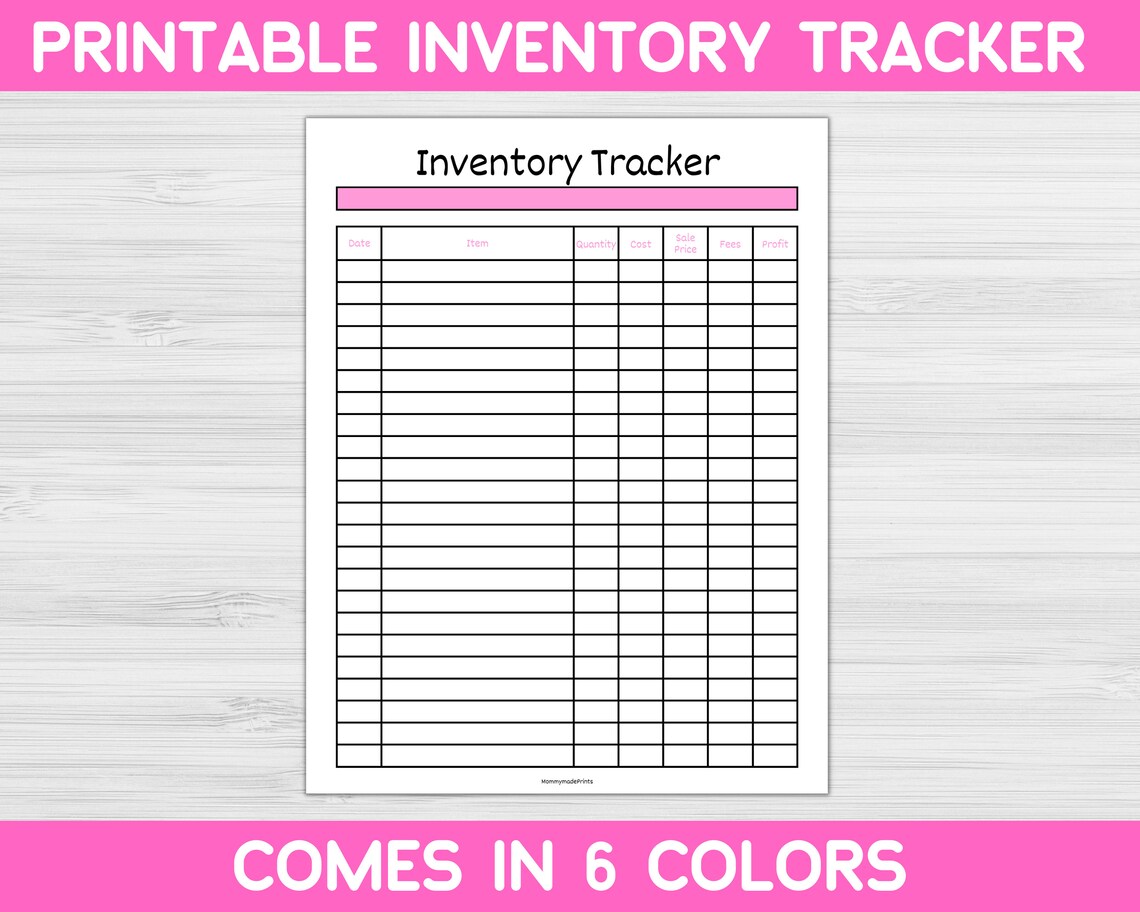 Inventory Tracker Printable. Inventory Template. Inventory - Etsy