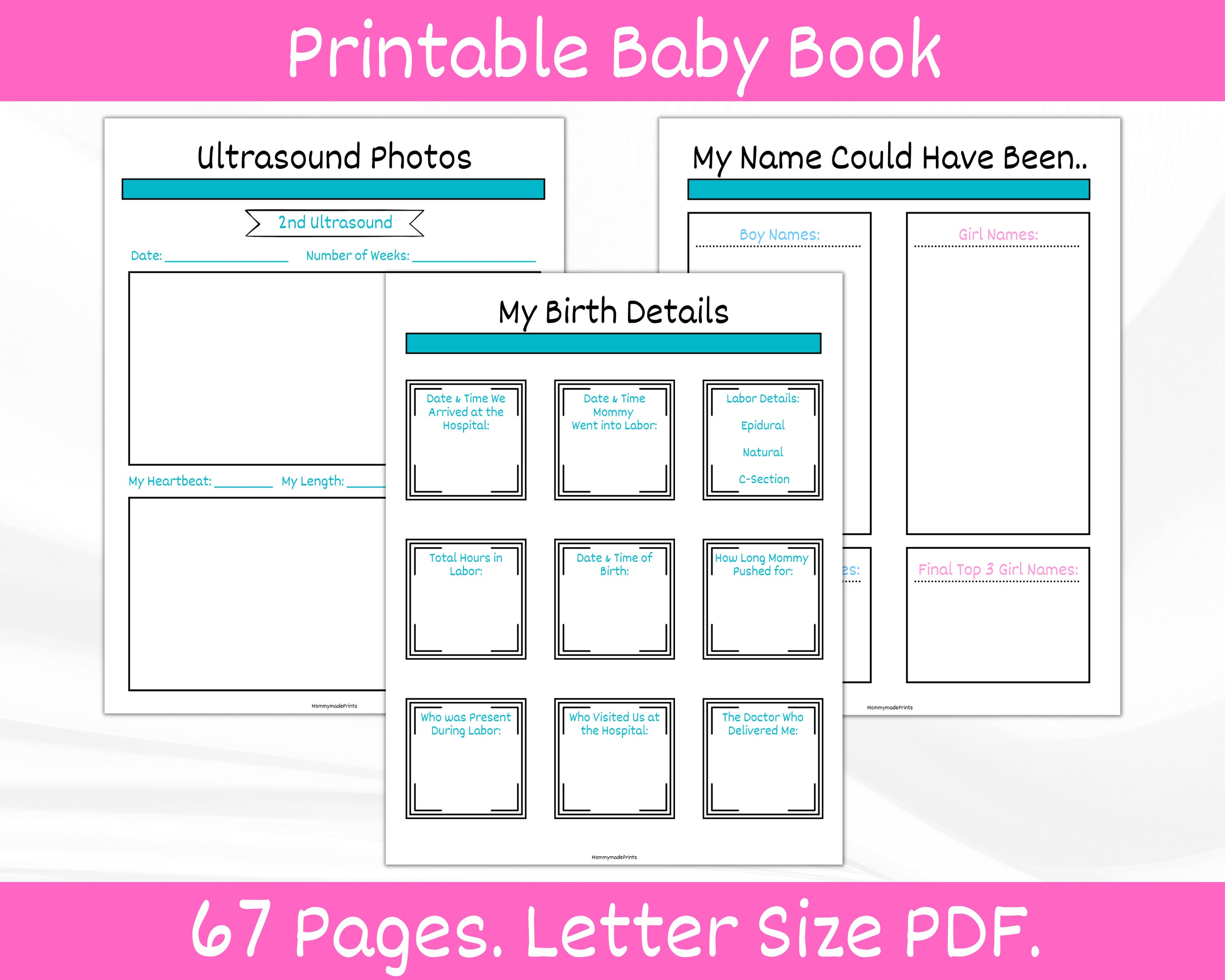 Baby Memory Book Circle. Printable Baby Book. Baby Journal. Baby Book ...