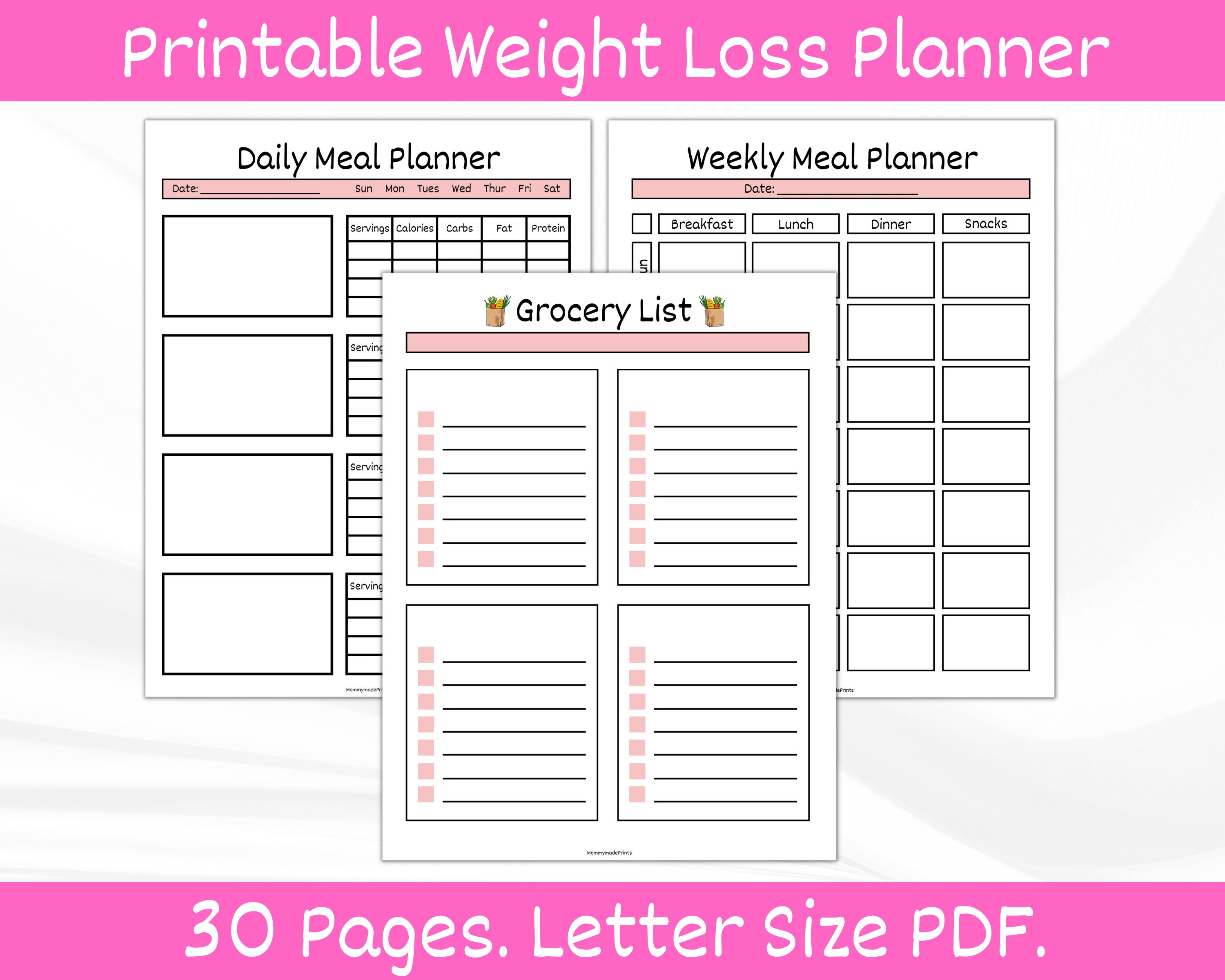 Weight Loss Planner Printable. Weight Loss Tracker. Weight - Etsy