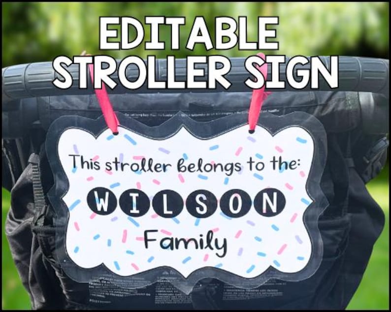 Editable Stroller Sign Family Name Digital Download: Personalized ...