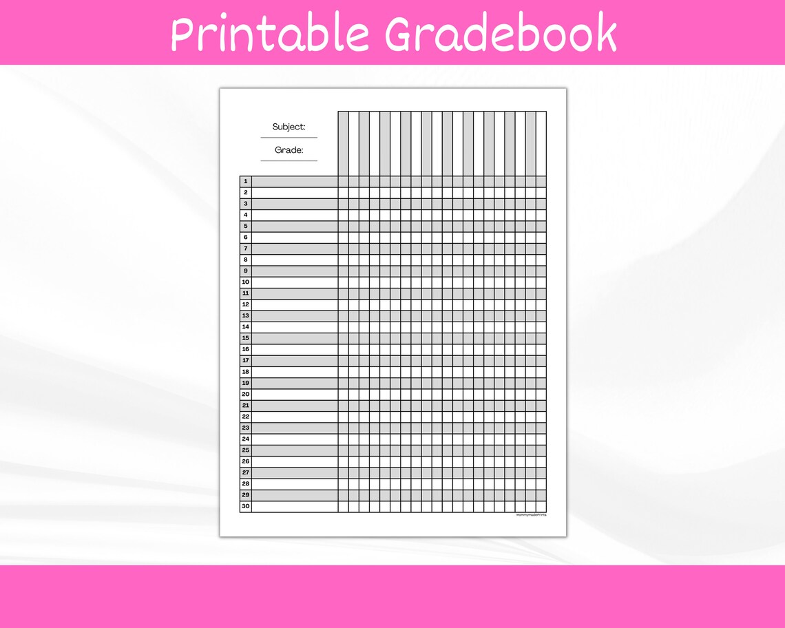 Teacher Gradebook Printable. Teacher Planner. Grade Tracker. Student ...
