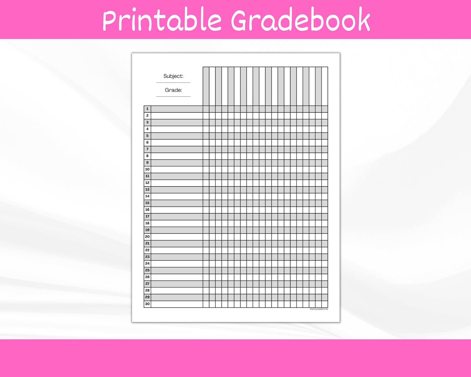 Teacher Gradebook Printable. Teacher Planner. Grade Tracker. Student ...