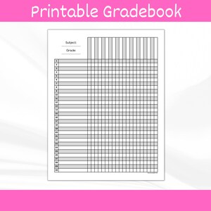 Teacher Gradebook Printable. Teacher Planner. Grade Tracker. Student ...