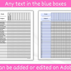 Editable Teacher Gradebook Printable. Teacher Planner. Grade Tracker ...