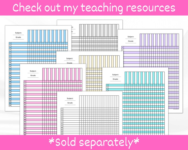 Editable Teacher Gradebook for 25 Students All Editable Fields. Grade ...