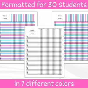 Teacher Gradebook Pastel Printable. Teacher Planner. Grade Tracker ...