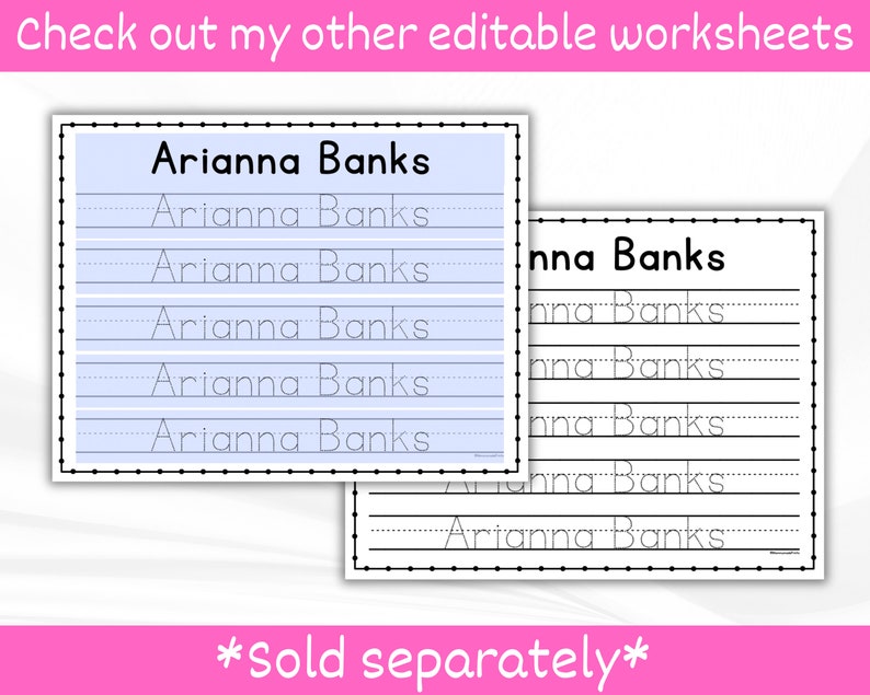 Editable Custom Name Tracing Worksheet. Handwriting Practice. I Can ...