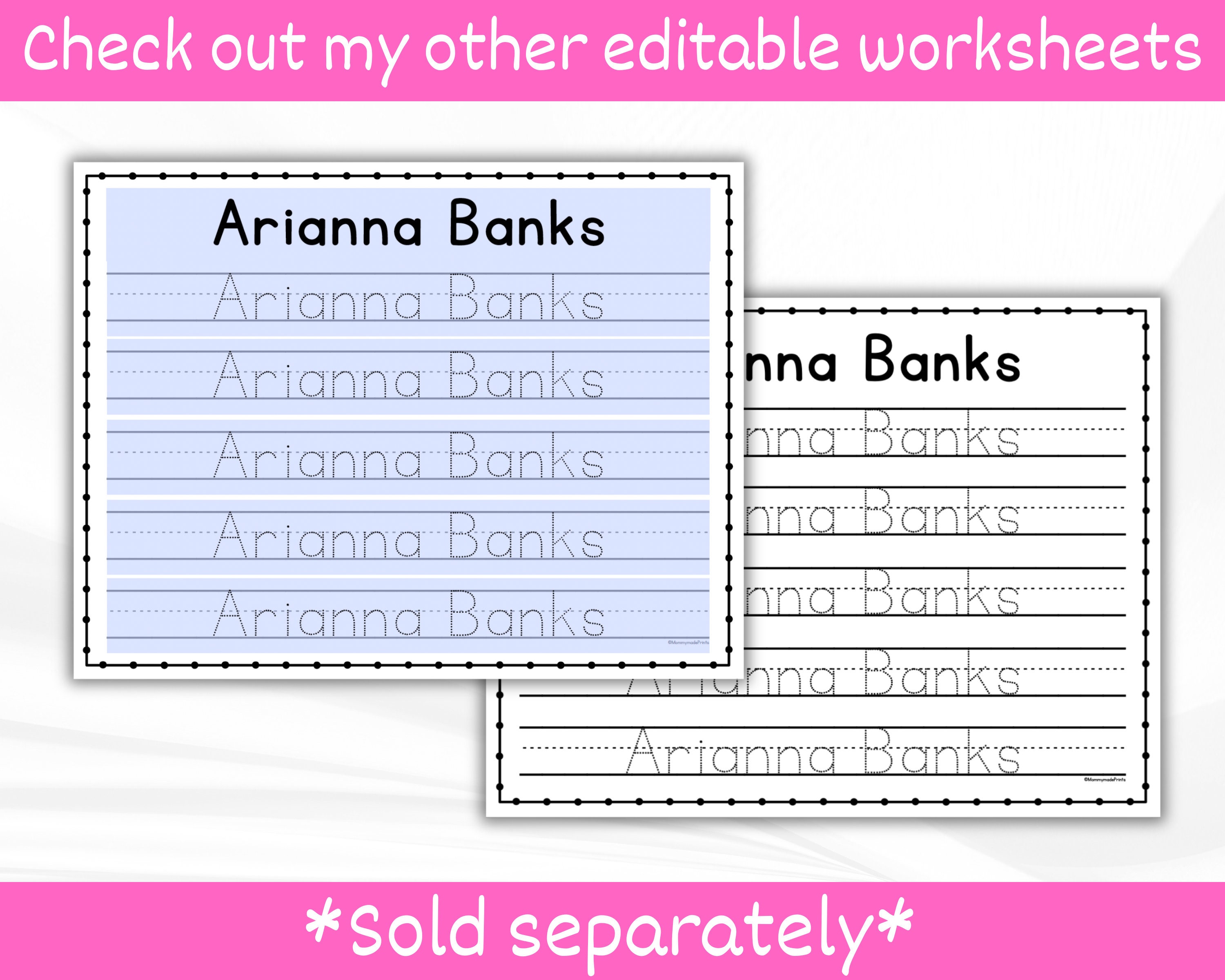 Editable Custom Name Tracing Worksheet. Handwriting Practice. I Can ...