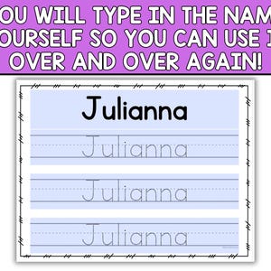 Editable Custom Name Tracing Worksheet. Handwriting Practice. I Can ...