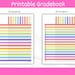 Teacher Gradebook Rainbow Printable. Teacher Planner. Grade Tracker ...