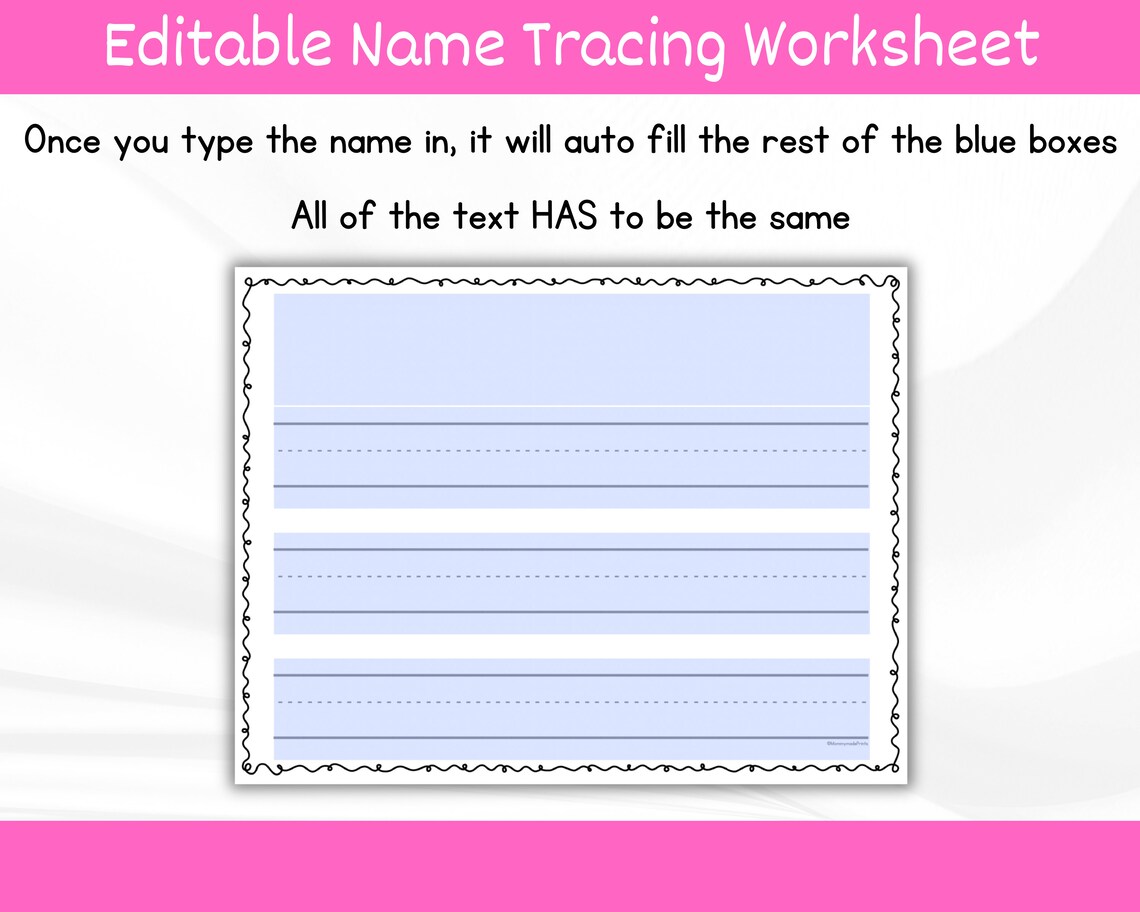 Editable Custom Name Tracing Worksheet. Handwriting Practice. I Can ...