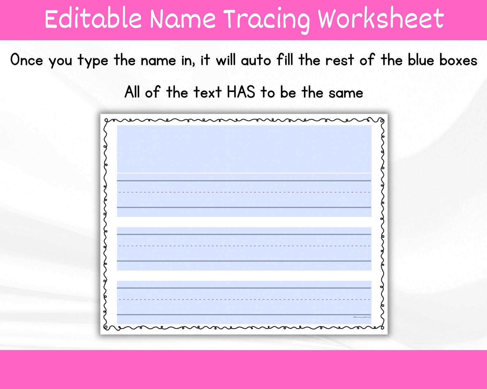 Editable Custom Name Tracing Worksheet. Handwriting Practice. I Can ...