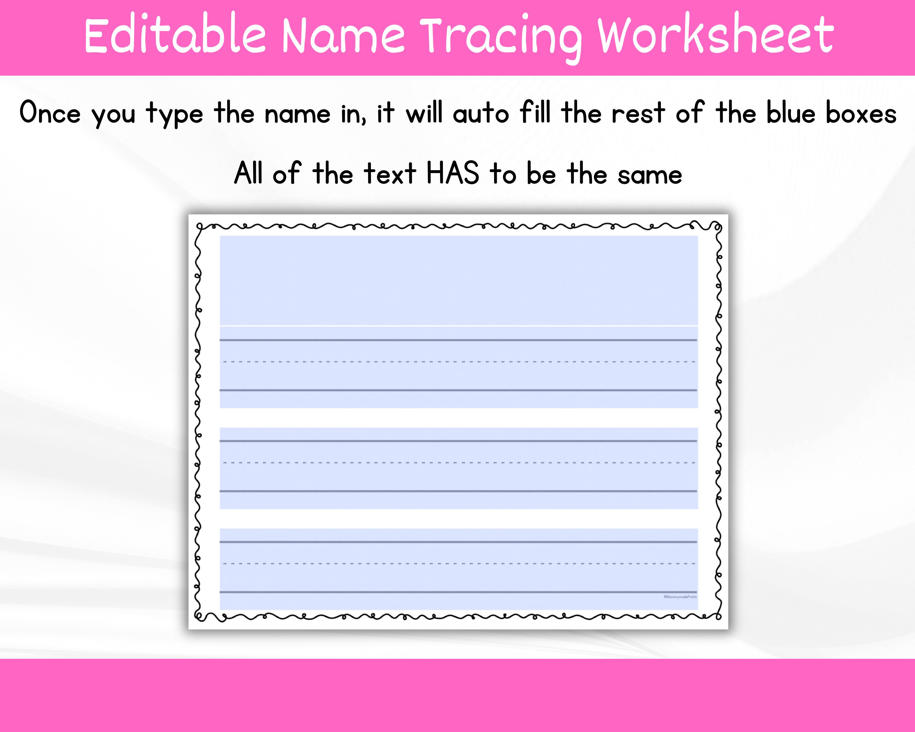 Editable Custom Name Tracing Worksheet. Handwriting Practice. I Can ...