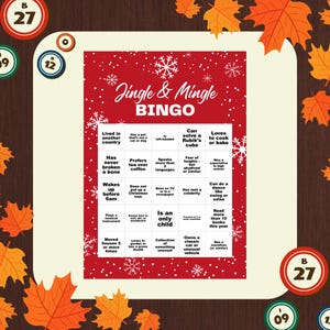 Jingle Mingle Bingo, Team Building Game, Mingle Bingo, Christmas Mingle ...