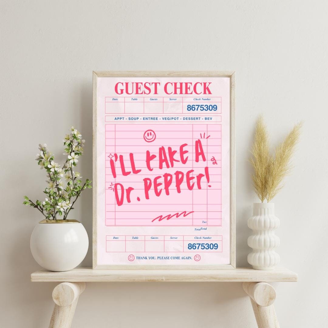 Dr Pepper - Poster | Guest Check Print | Diet Dr Pepper | Soda Lovers ...