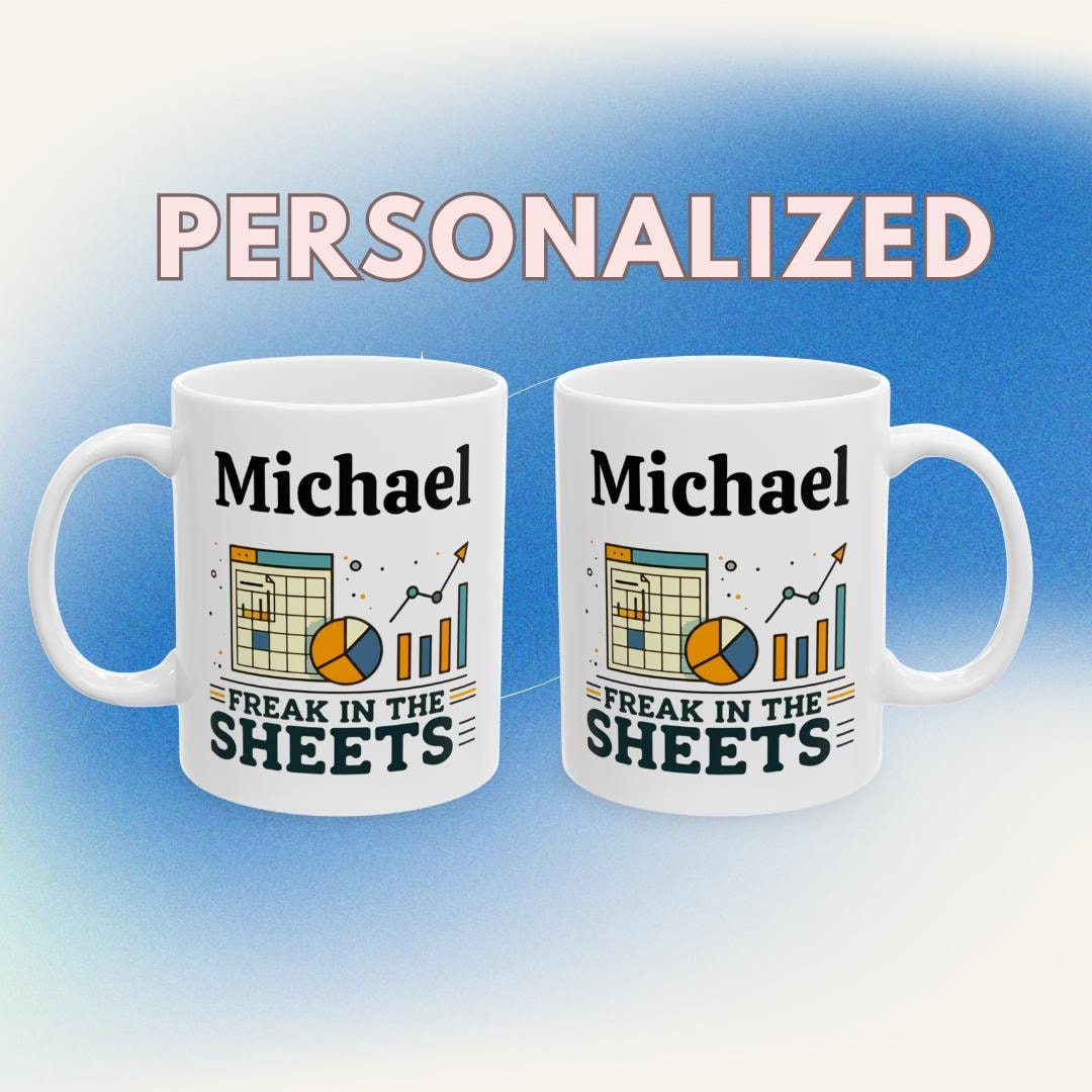 Freak in the Sheets Mug - Personalized | Excel Mug | CPA Gift | Finance ...