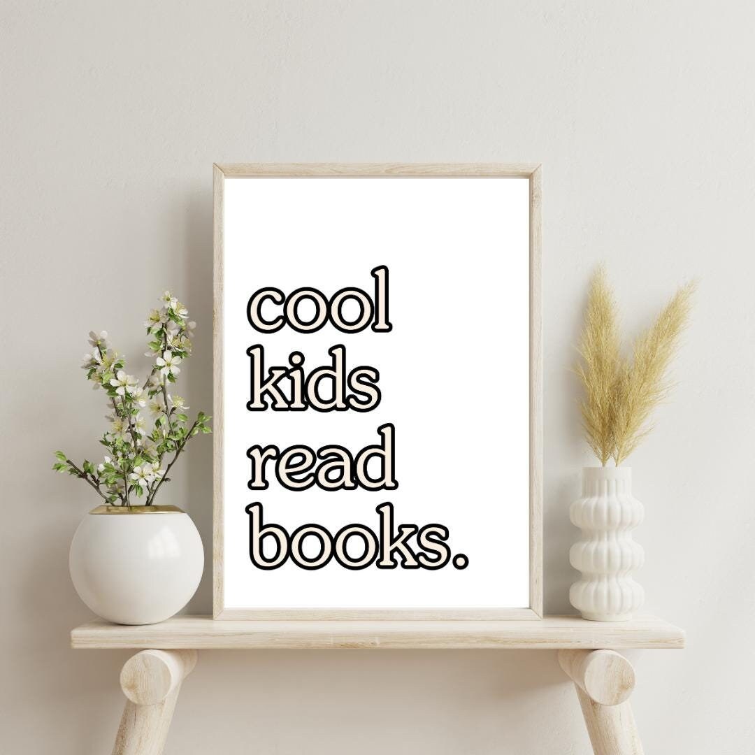Cool Kids Read Books | Reading Nook Decor | Kids Reading Nook | Reading ...