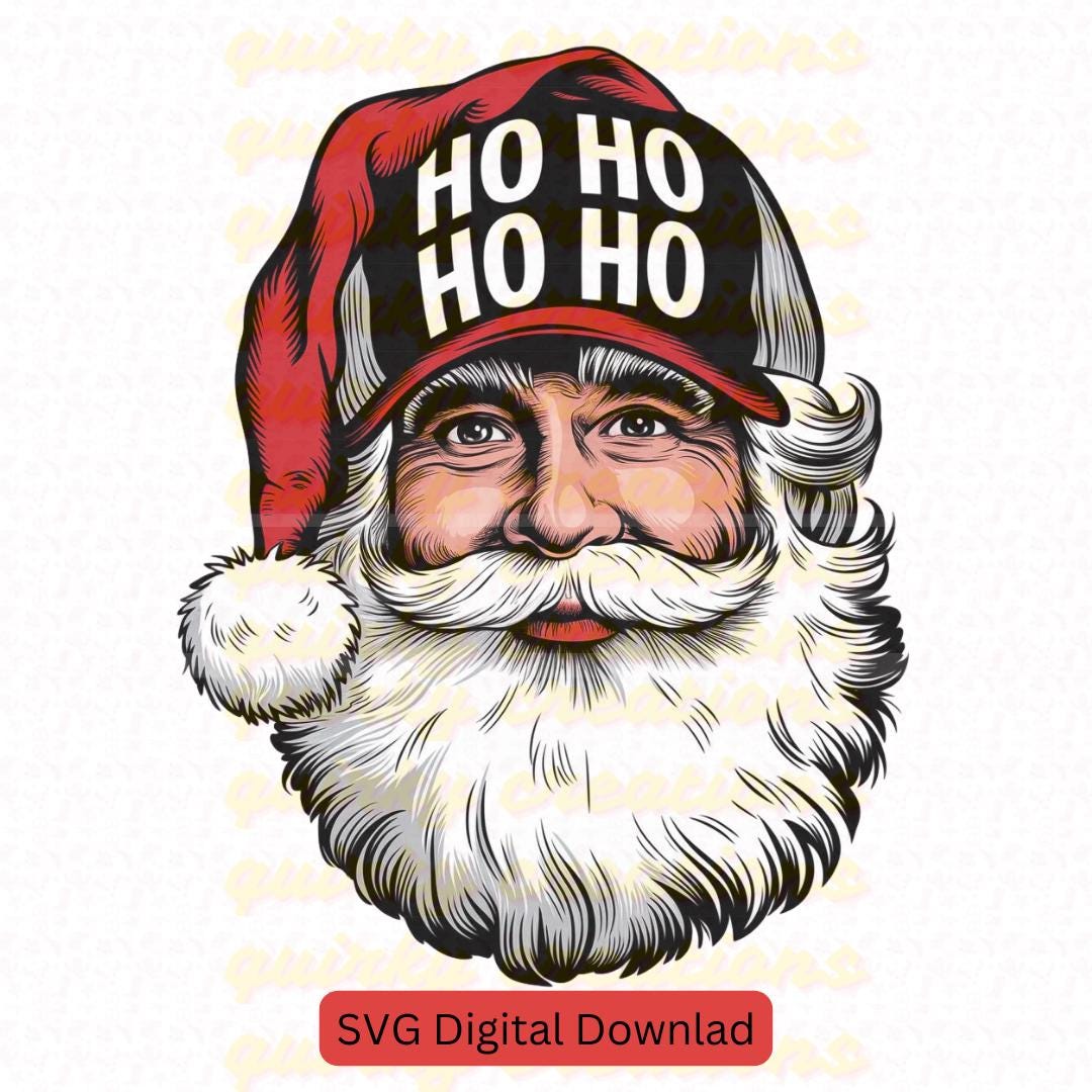 Santa Face With Baseball Hat on Svg, Softball Mom Svg, Baseball ...