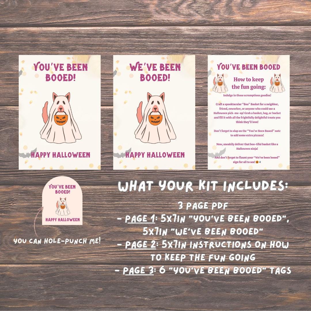 You've Been Booed Printable, Halloween Printable, You've Been Booed Tag ...