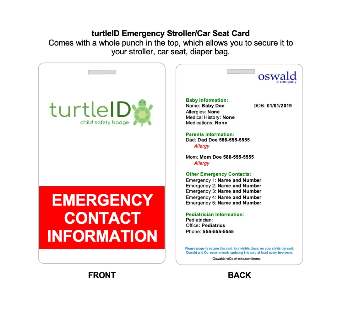Children ID, Safety Badge, ID Card, Keeping Kids Safe, Family ID ...