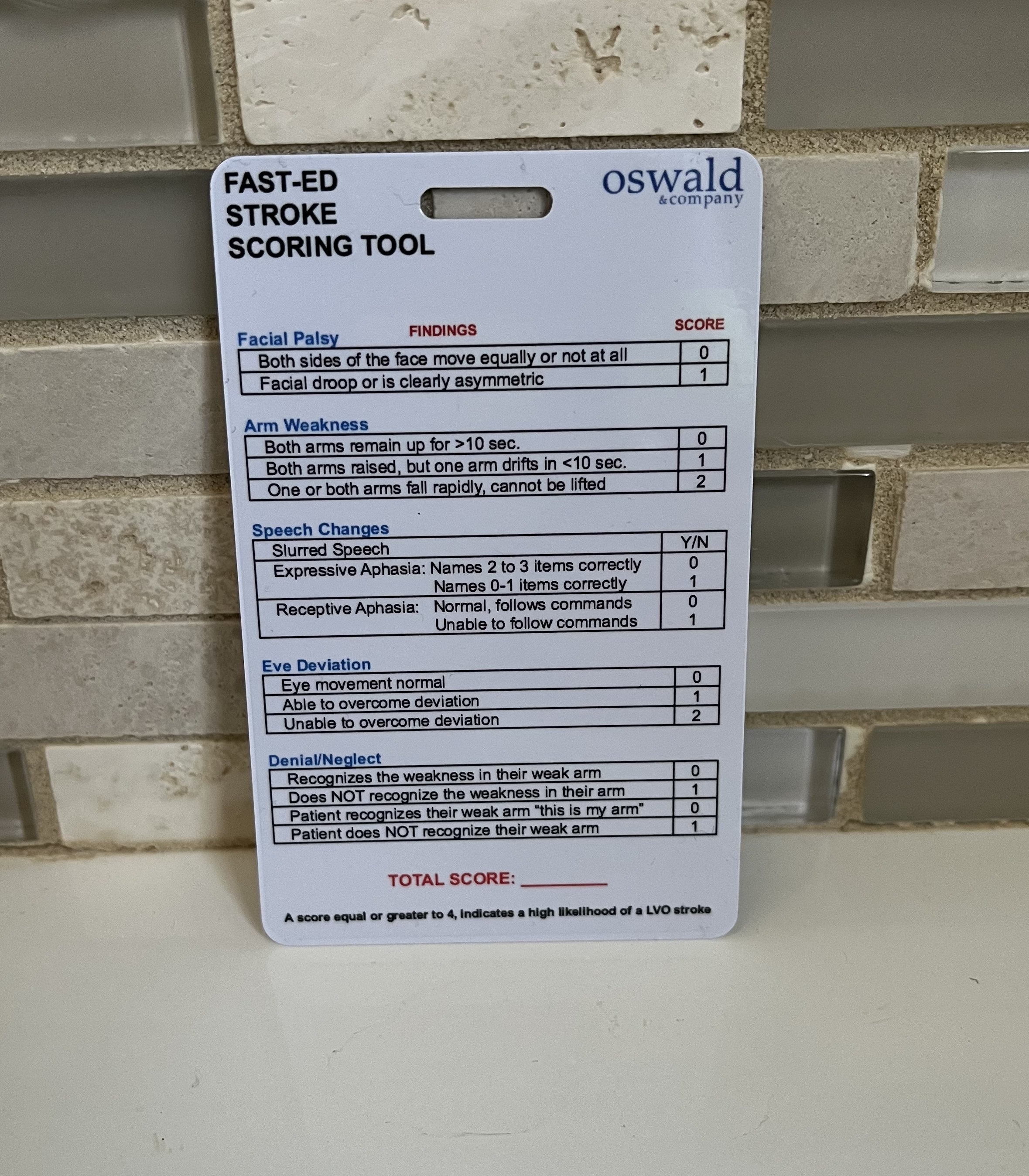 FAST-ED Stroke Badge Buddy, Paramedic, Nurse, Doctor, EMS, Scoring Tool ...