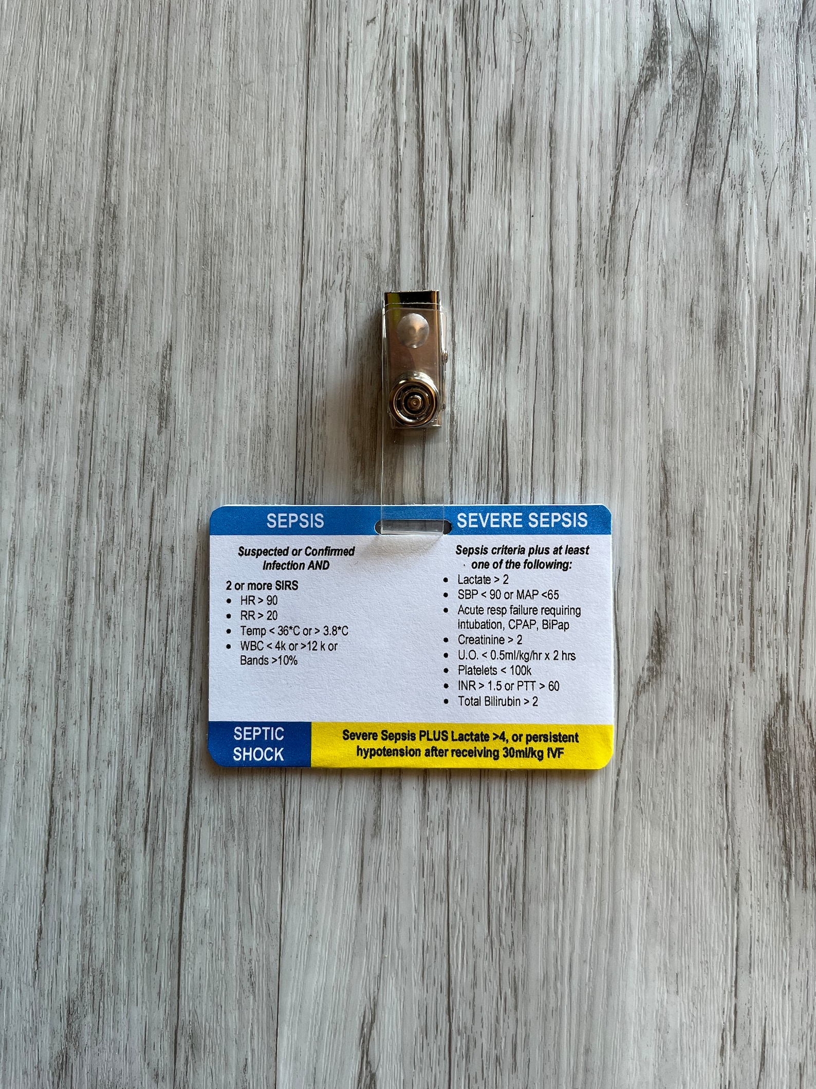 SEPSIS Badge Buddy for Nurses In-hospital Emergency Care - Etsy