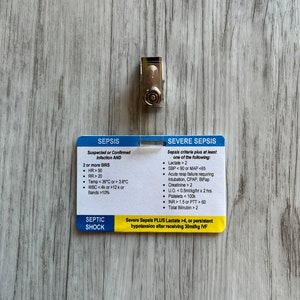SEPSIS Badge Buddy for Nurses, In-hospital, Emergency Care, Paramedic ...
