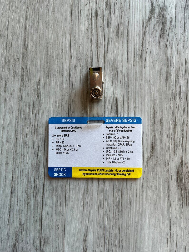 SEPSIS Badge Buddy for Nurses In-hospital Emergency Care - Etsy