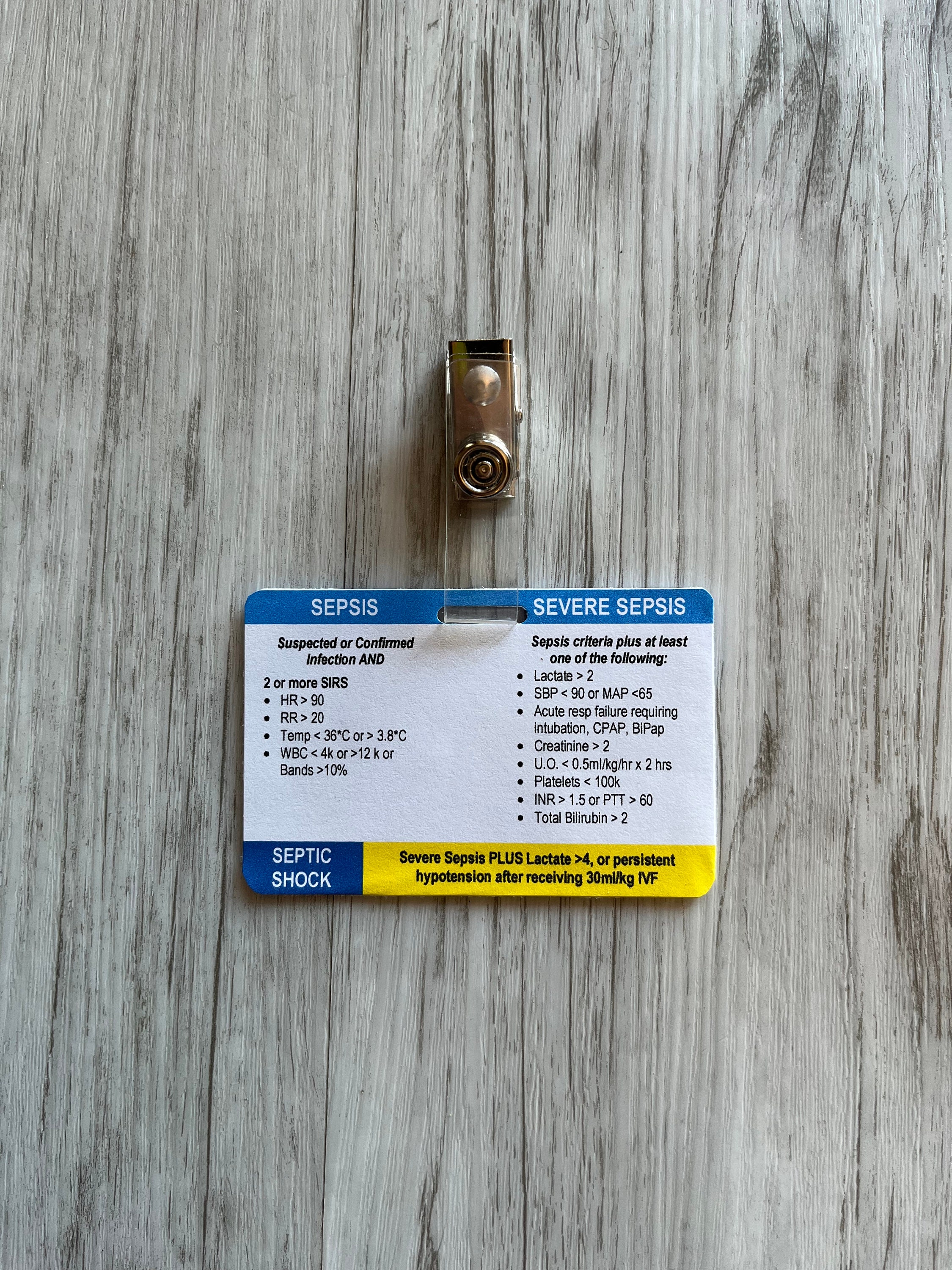 SEPSIS Badge Buddy for Nurses In-hospital Emergency Care - Etsy